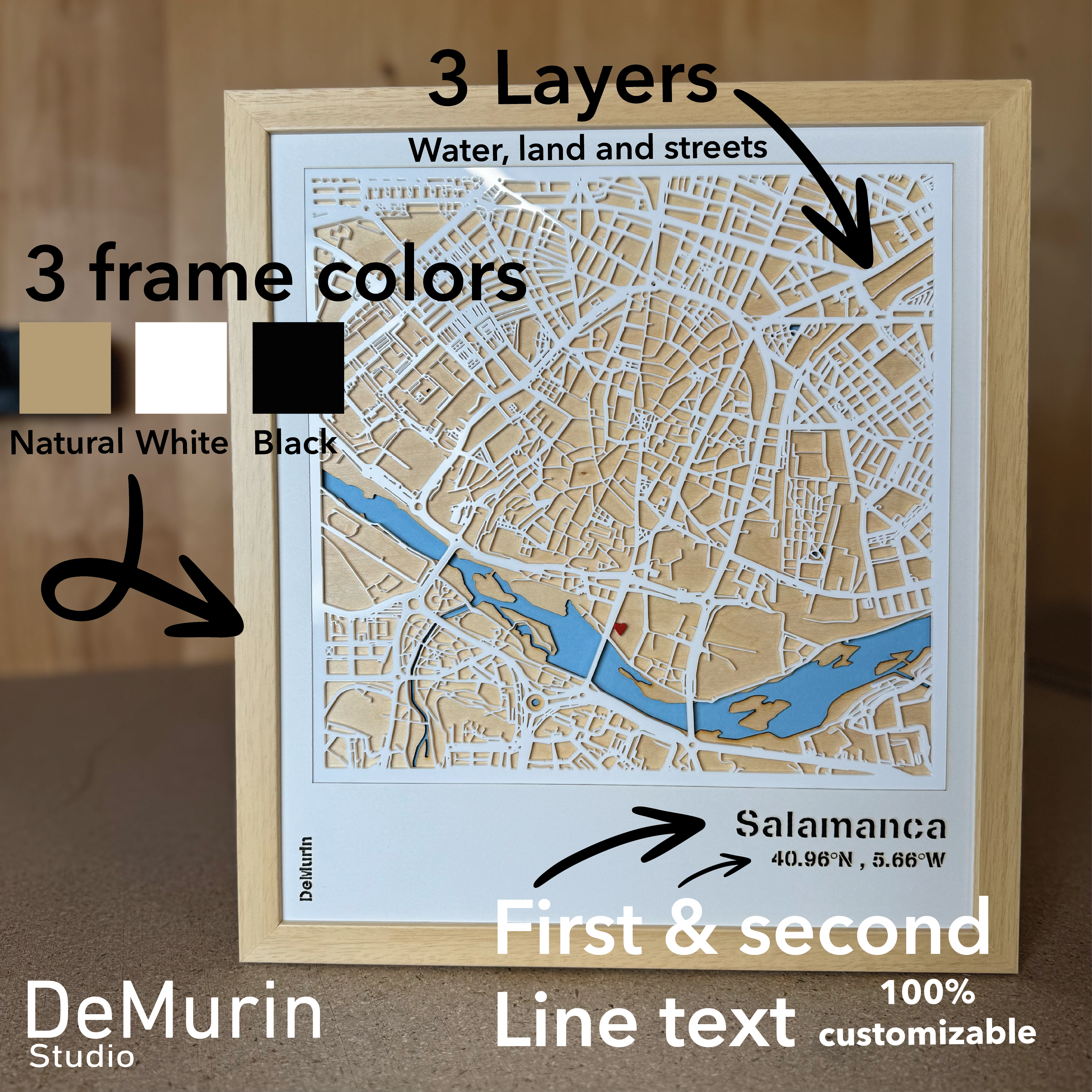 The Studio | 3D Custom Map Frame – DeMurin